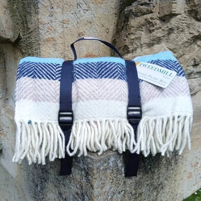 Pikniková vlněná deka Polo Seashore Stripe, 183x150 cm Tweedmill