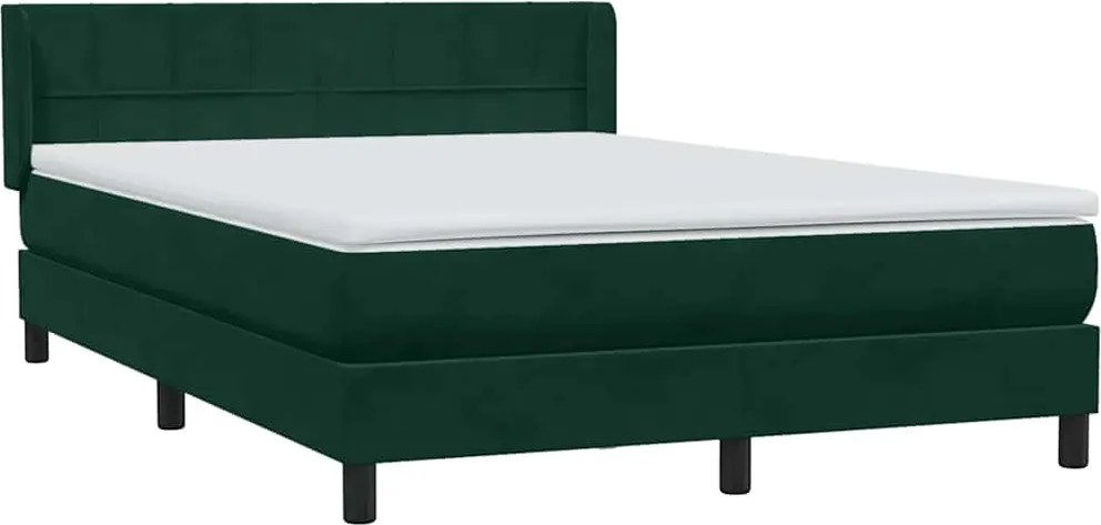 Box spring postel s matrací tmavě zelená 160x220 cm samet 3318162