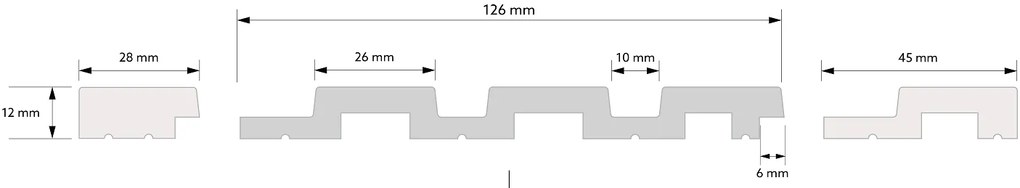 Dekorační lamela dekor přírodní dub L0205T, 200 x 1,2 x 12,1 cm, Mardom Lamelli