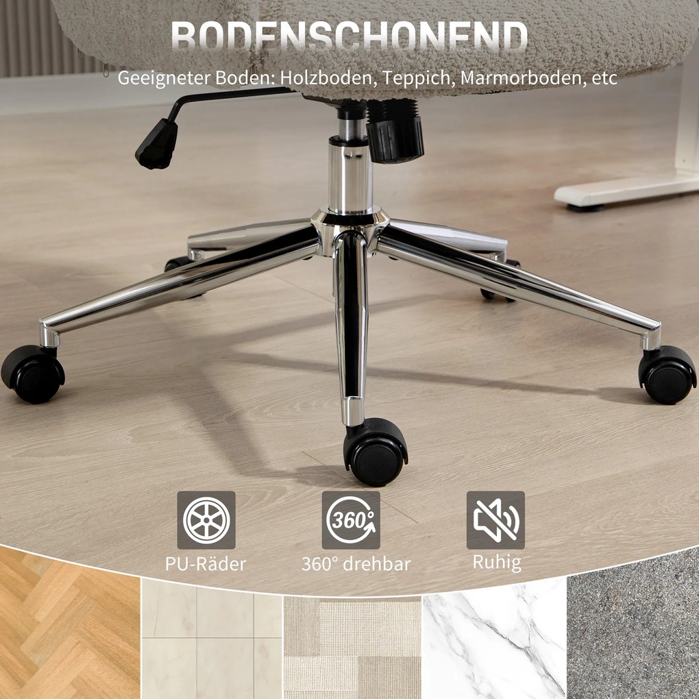 Ergonomická kancelářská židle HOMCOM, otočná židle k psacímu stolu s nastavitelnou výškou, nastavitelnou opěrkou hlavy, područkami a funkcí náklonu —…
