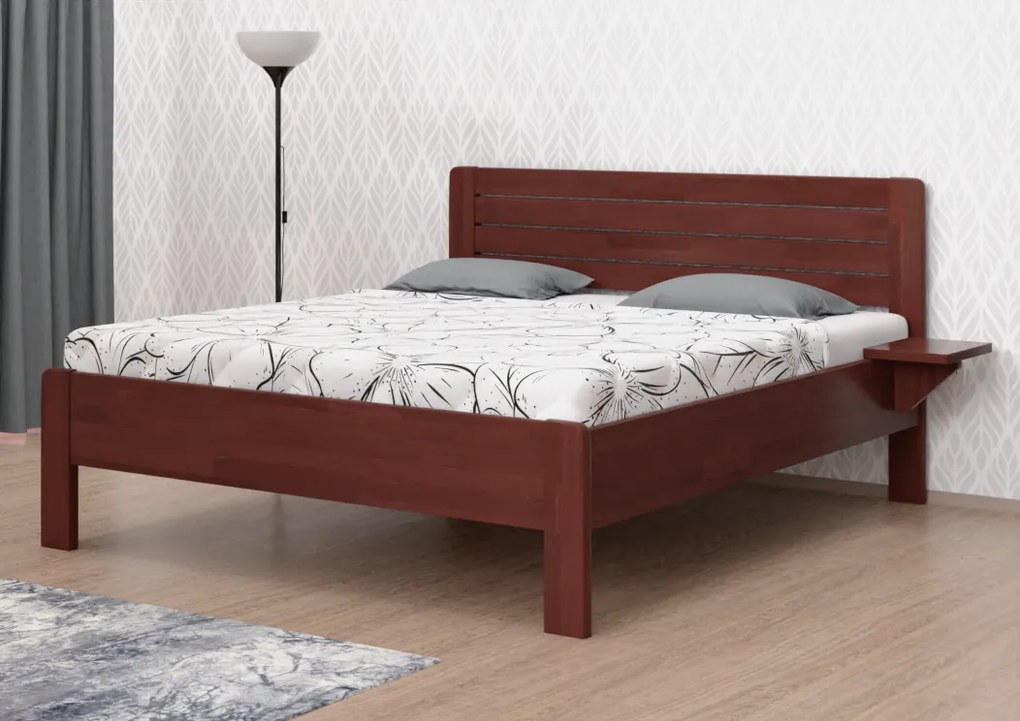 BMB Sofi Lux XL postel - buk Moření: Bordó, Provedení: ostré, Rozměr: 160 x 200 cm
