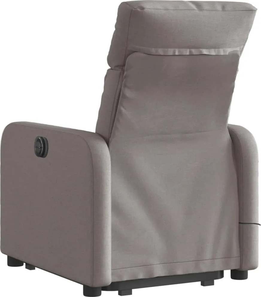 Elektrické zvedací masážní polohovací křeslo taupe textil 3206733
