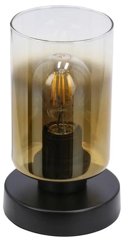Černá stolní lampa se skleněným stínidlem (výška 20 cm) Aspra – Candellux Lighting
