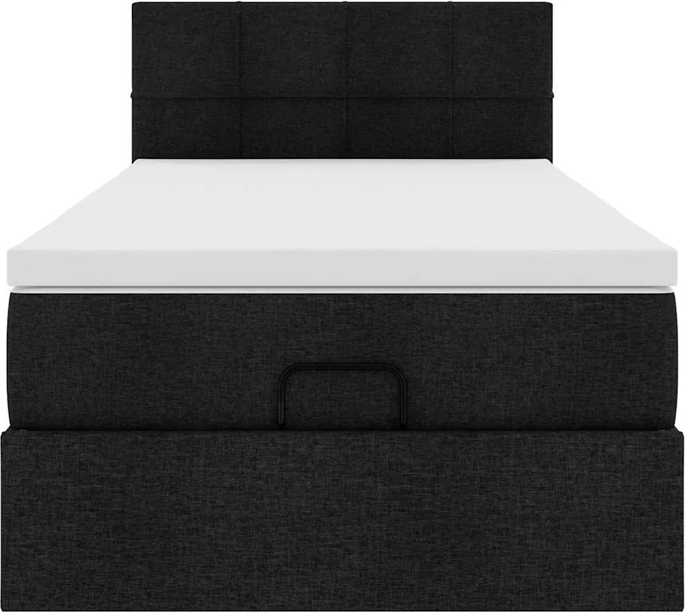 Osmanský rám postele s matrací černá 90x190cm textil 3311423