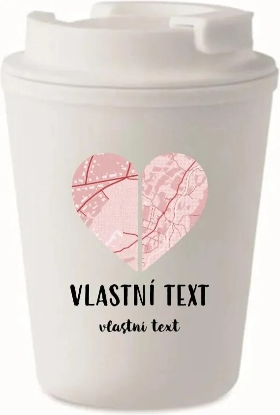 Personalizovaný cestovní termohrnek - Dvě místa, jedno srdce