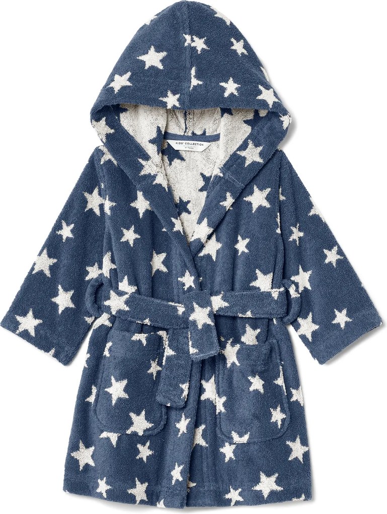 Tchibo - Dětský župan - pro dívky - vel. 110/116 - barva: modrá/s potiskem