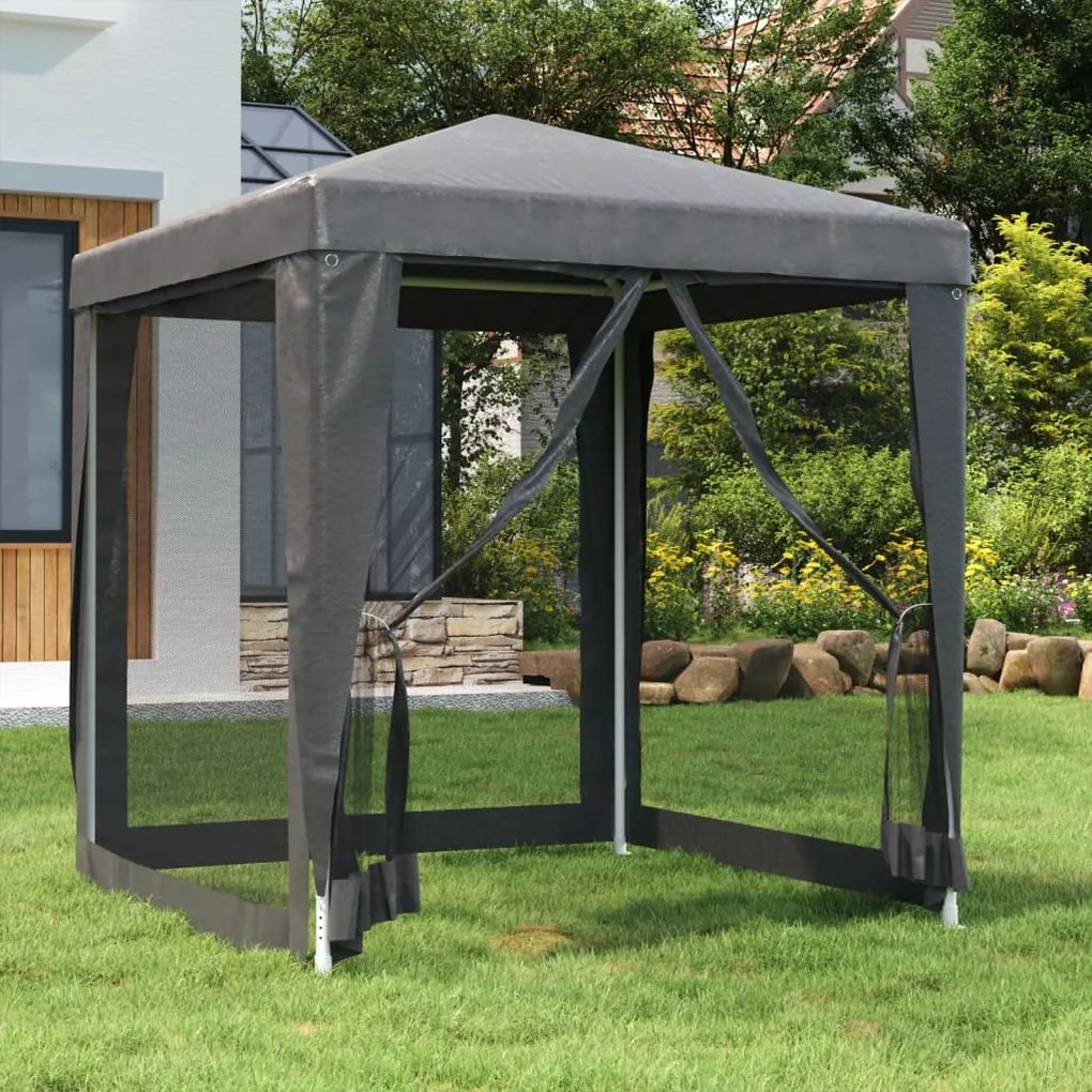 Party stan se 4 síťovanými bočnicemi antracitový 2 x 2 m HDPE 319219