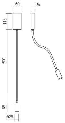 Redo 01-2755 - LED Flexibilní lampička WALLIE LED/3W/230V USB CRI 90 černá
