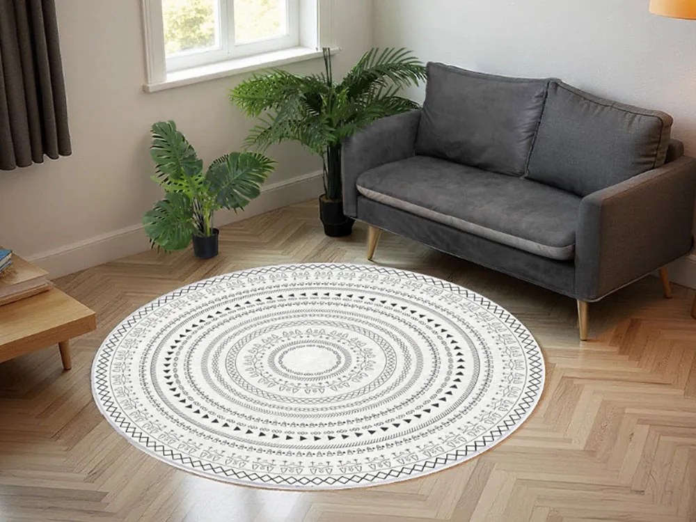 TZ Kruhový vzorovaný koberec Tina Rozměr: 90 cm