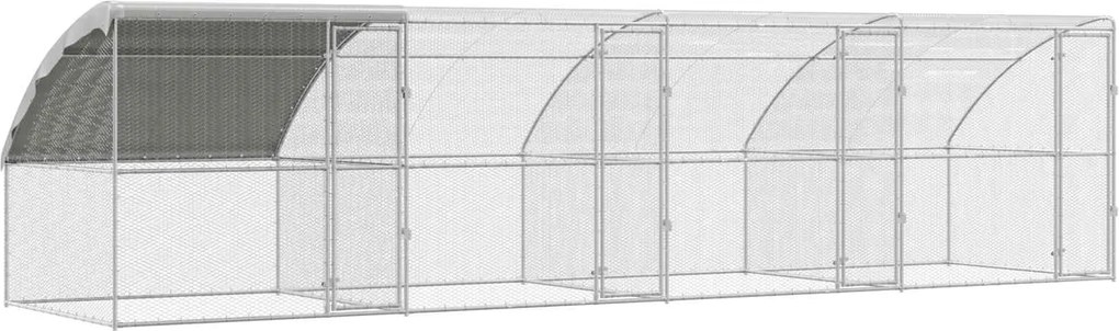 Klec na kuřata 4 ks Stříbrná 800 x 200 x 200 cm Ocel a PE 3381109