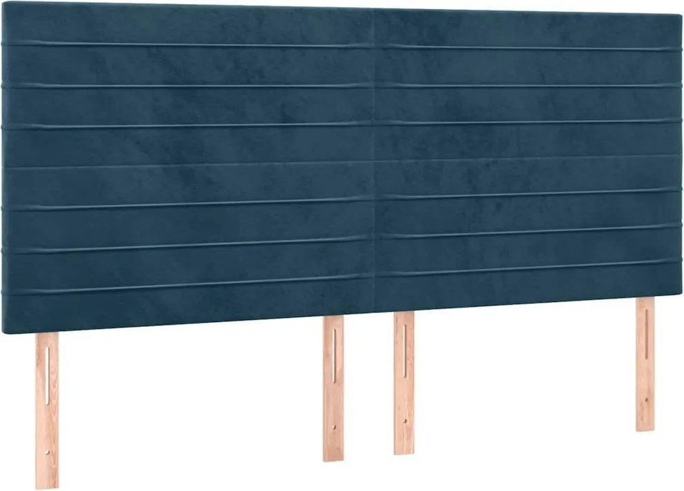Box spring postel s matrací tmavě modrá 160x200 cm samet 3129283