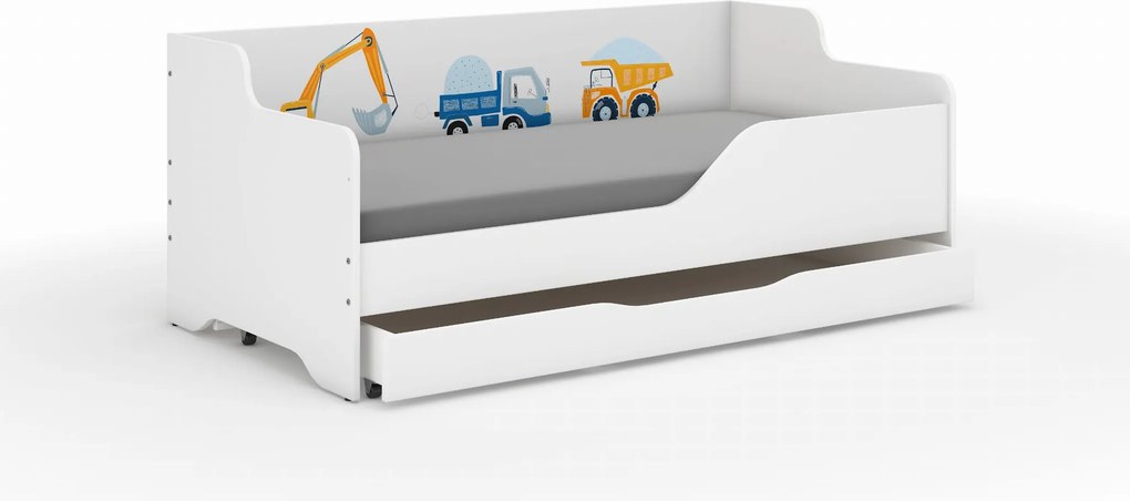 Wooden Toys Dětská postel LILU 160x80 MASZYNY – opěradlo