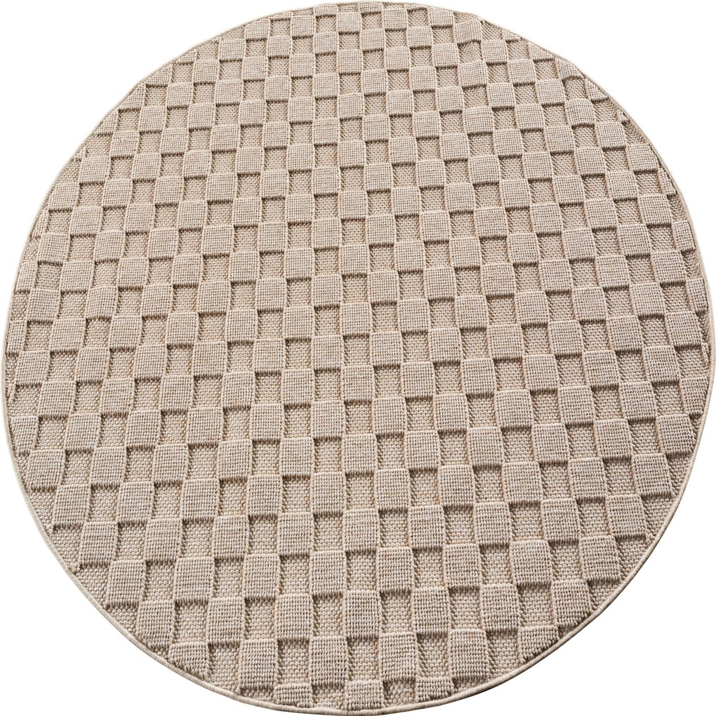 Ayyildiz, Kusový koberec Helix 2203 beige kruh, 160x160, béžová, chodba / předsíň