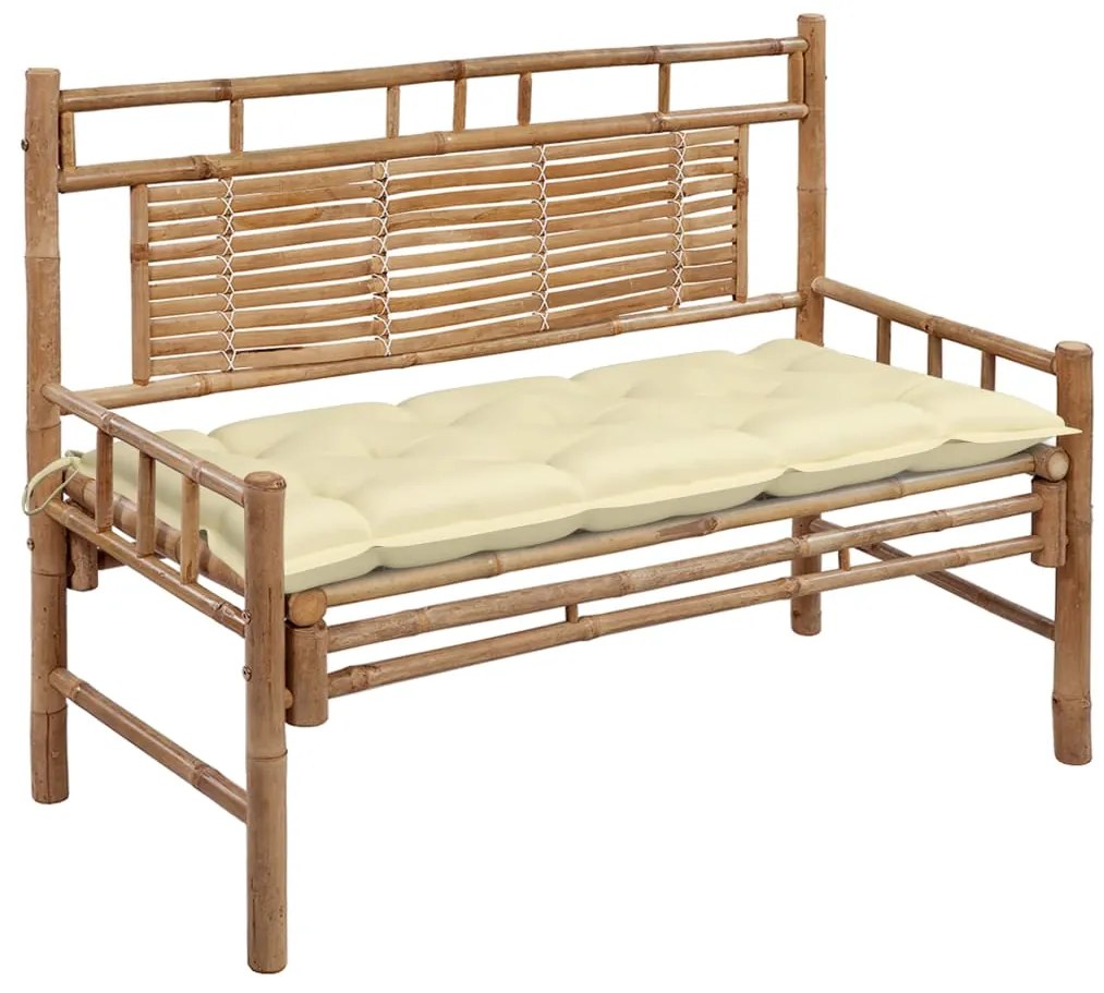 Zahradní lavice s poduškou 120 cm bambus 3063893