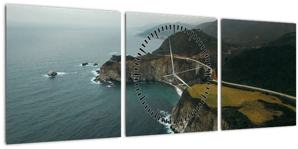 Obraz - Útes v oceánu (s hodinami) (90x30 cm)