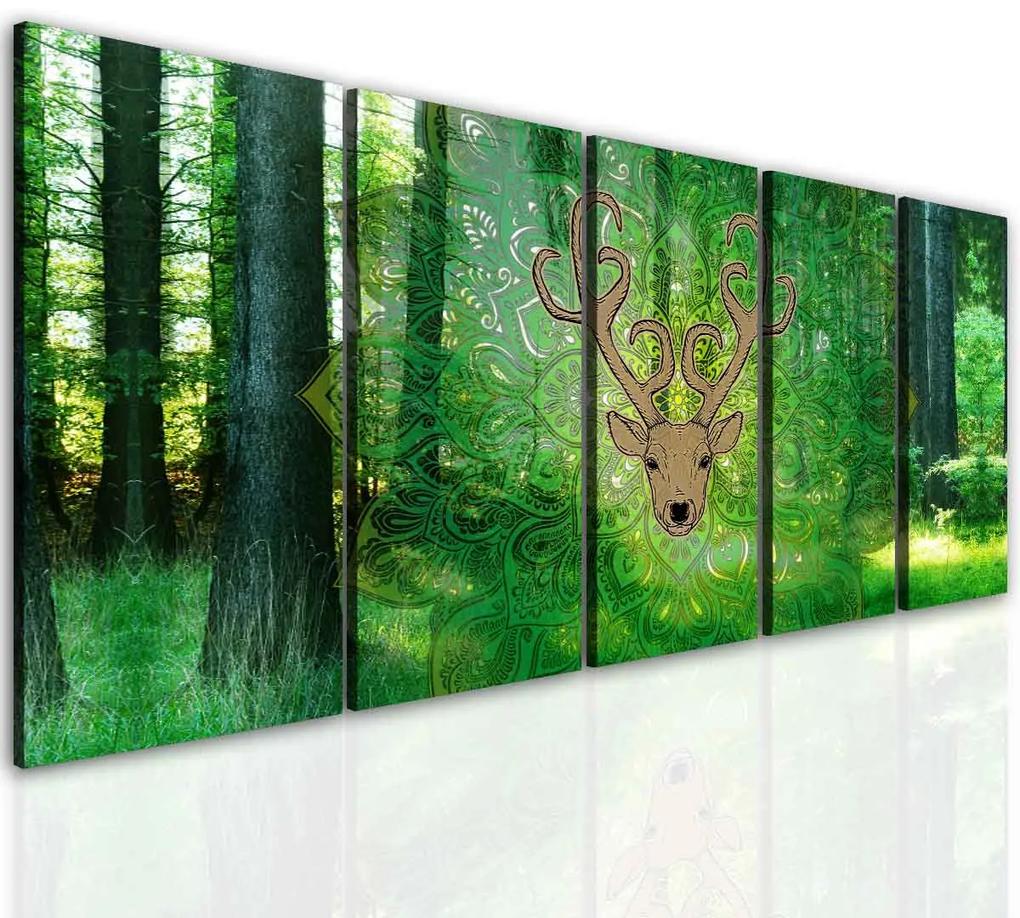 Obraz jelen v mandale Velikost (šířka x výška): 200x90 cm