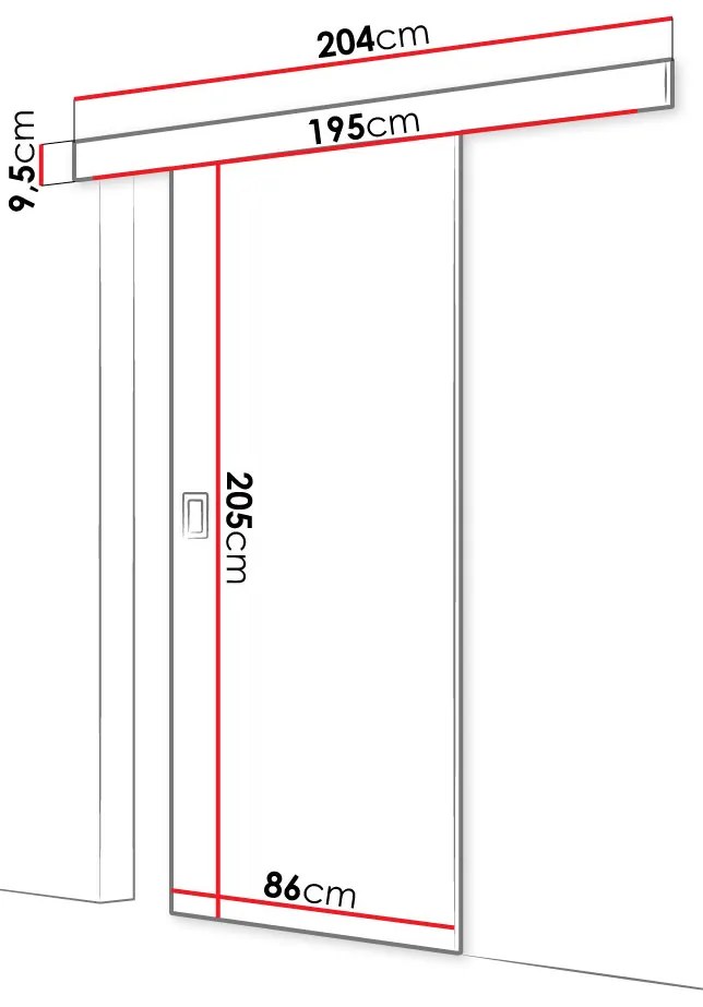 Posuvné interiérové dveře SANITA 1 - 80 cm, dub sonoma