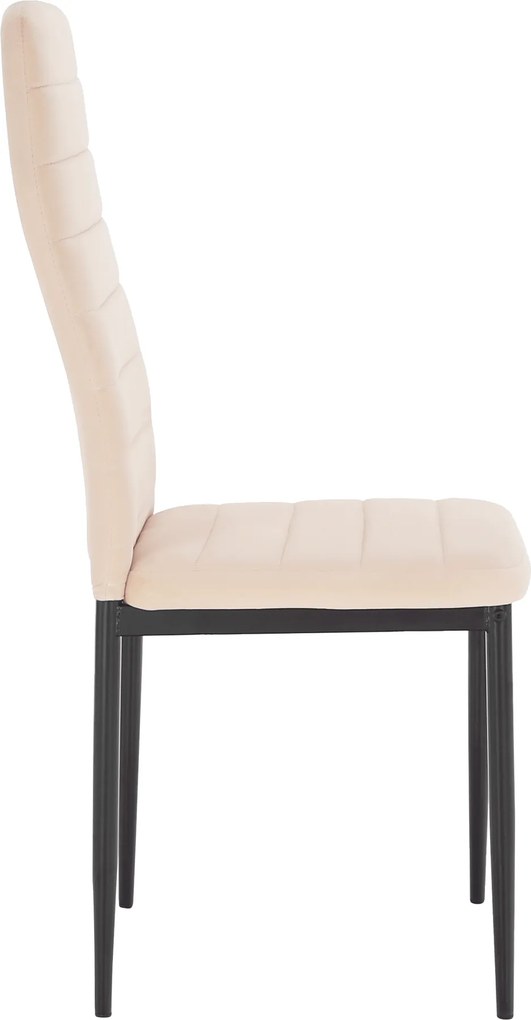 Jídelní židle SWISS - velvet látka, Dulux béžová / černá
