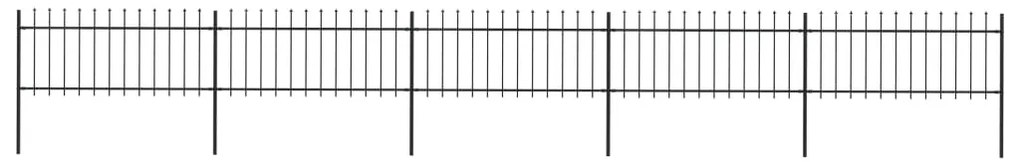 vidaXL Marketos Zahradní plot s kopím nahoře ocelový 892,5 x 80 cm černý