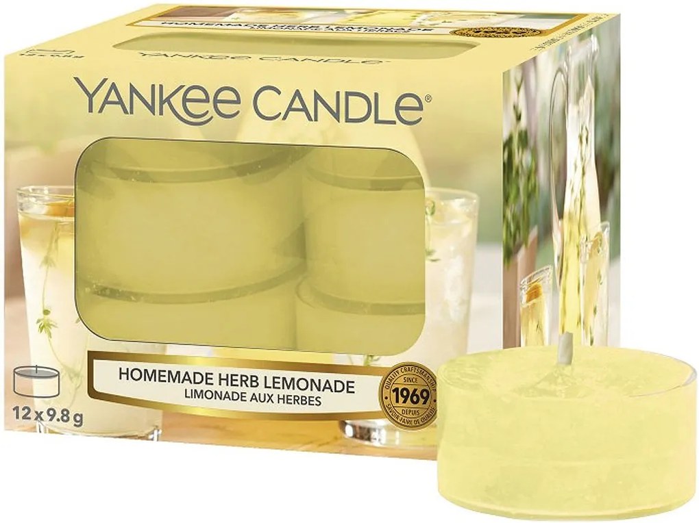 Yankee Candle – čajové svíčky Homemade Herb Lemonade (Domácí bylinková limonáda), 12 ks