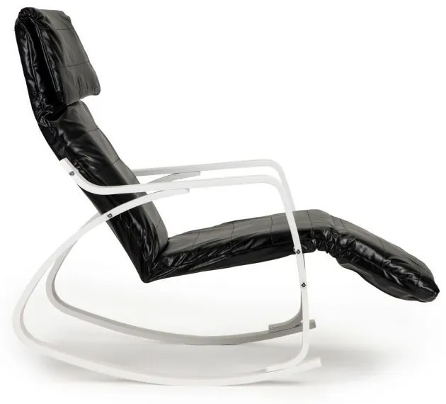 ModernHome Houpací křeslo černá/bílá, TXRC-04 WHITE/BLACK