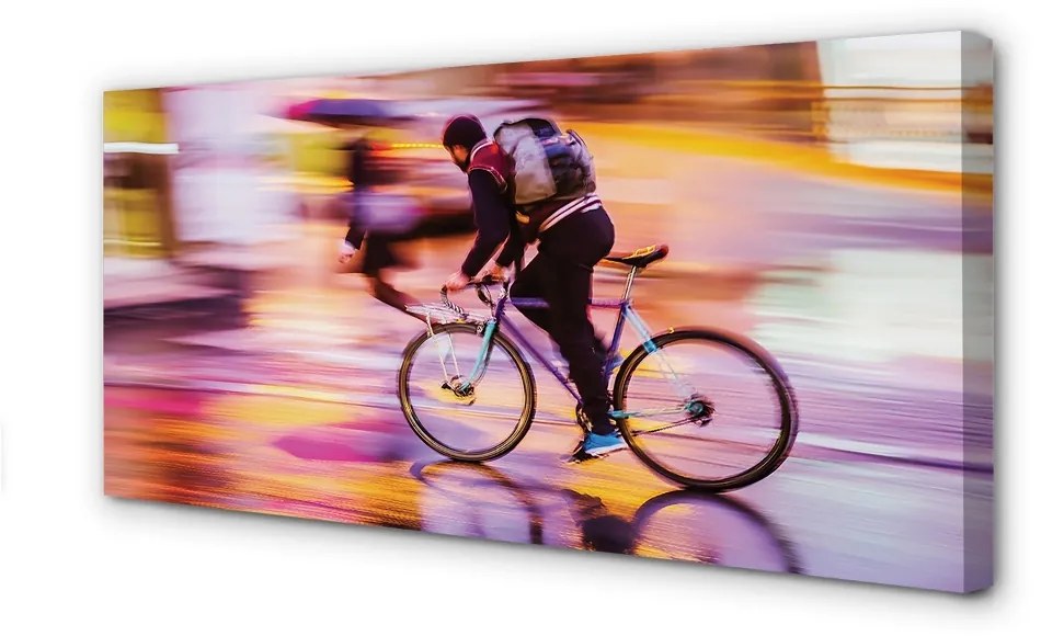 Obrazy na plátně Bike světla muže 140x70 cm
