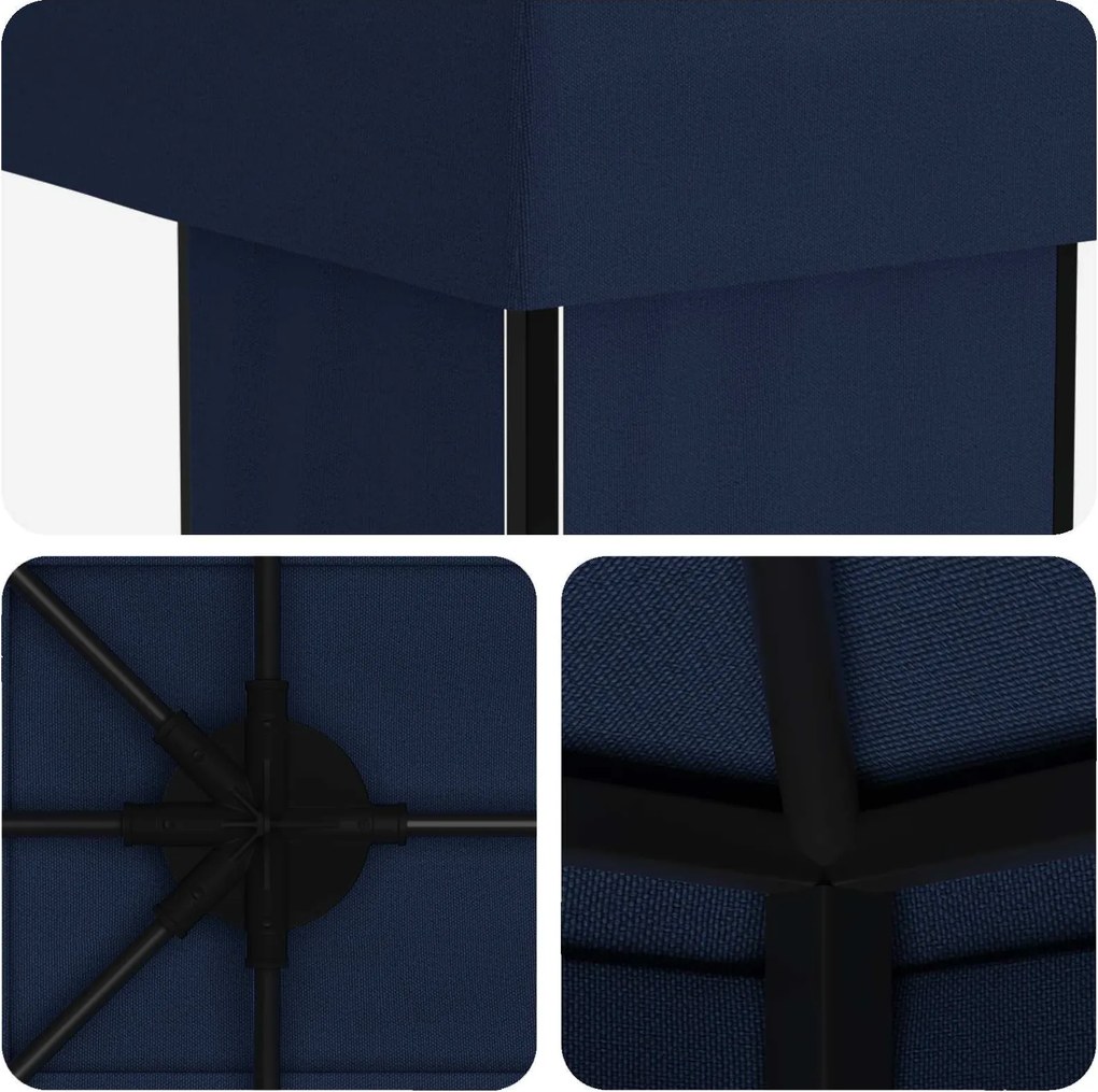 Zahradní altán 6 x 3 m Modrá Polyester a ocel 190 gsm 3376013