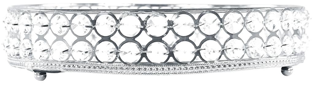 Zrcadlový dekorativní podnos kulatý stříbrný VATAN Beliani