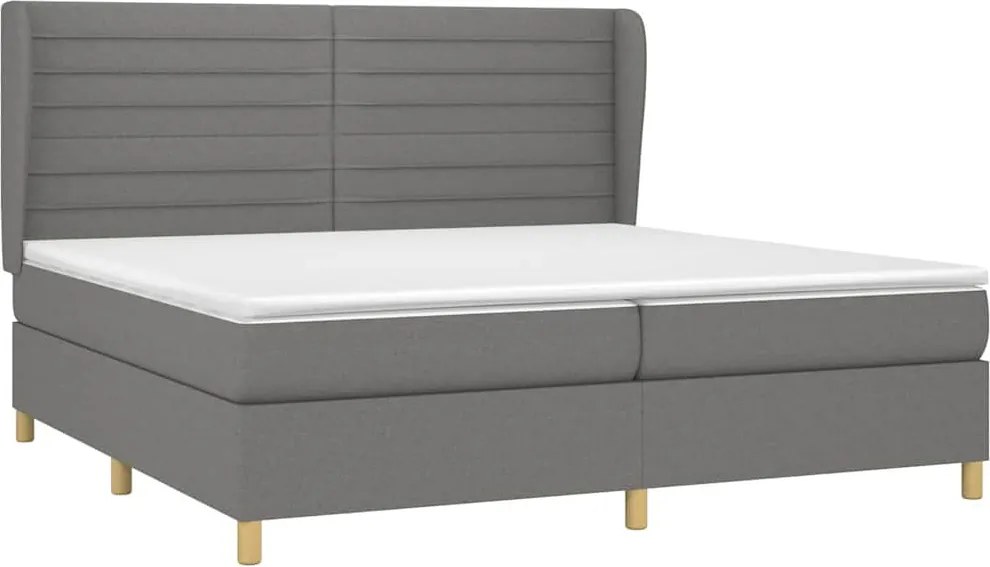 Box spring postel s matrací tmavě šedá 200x200 cm textil 3128630