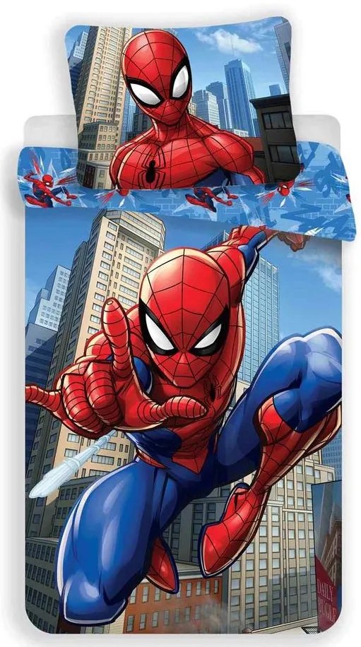 Dětské povlečení bavlna - Spiderman blue 02, Rozměry 140x200cm + 70x90cm