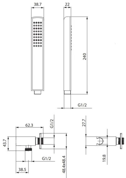 Cersanit S951-522 - Sprchová sada MILLE lesklý chrom