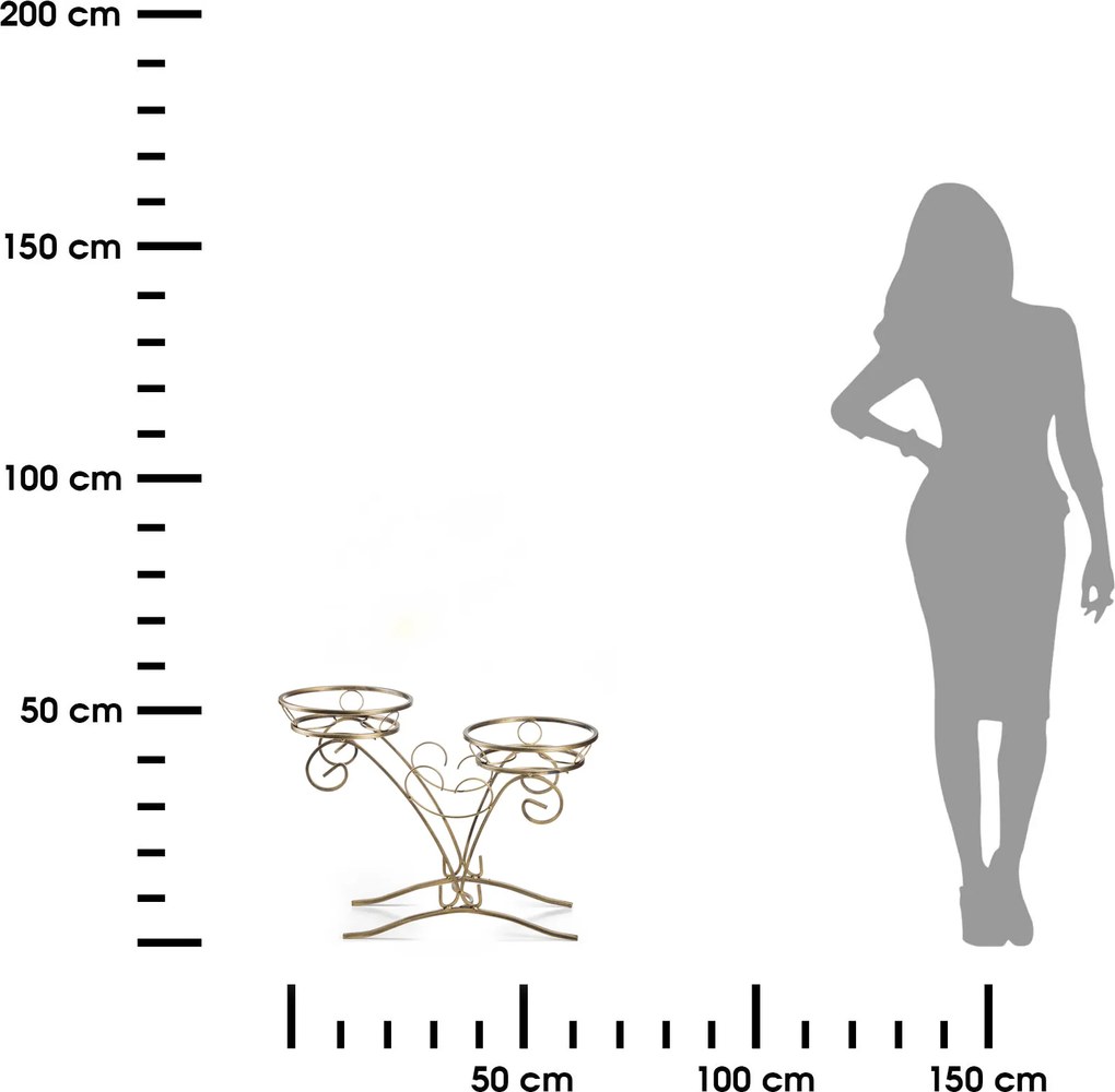 STOJAN NA KVĚTINÁČ AVERY 49X66 CM ZLATÁ