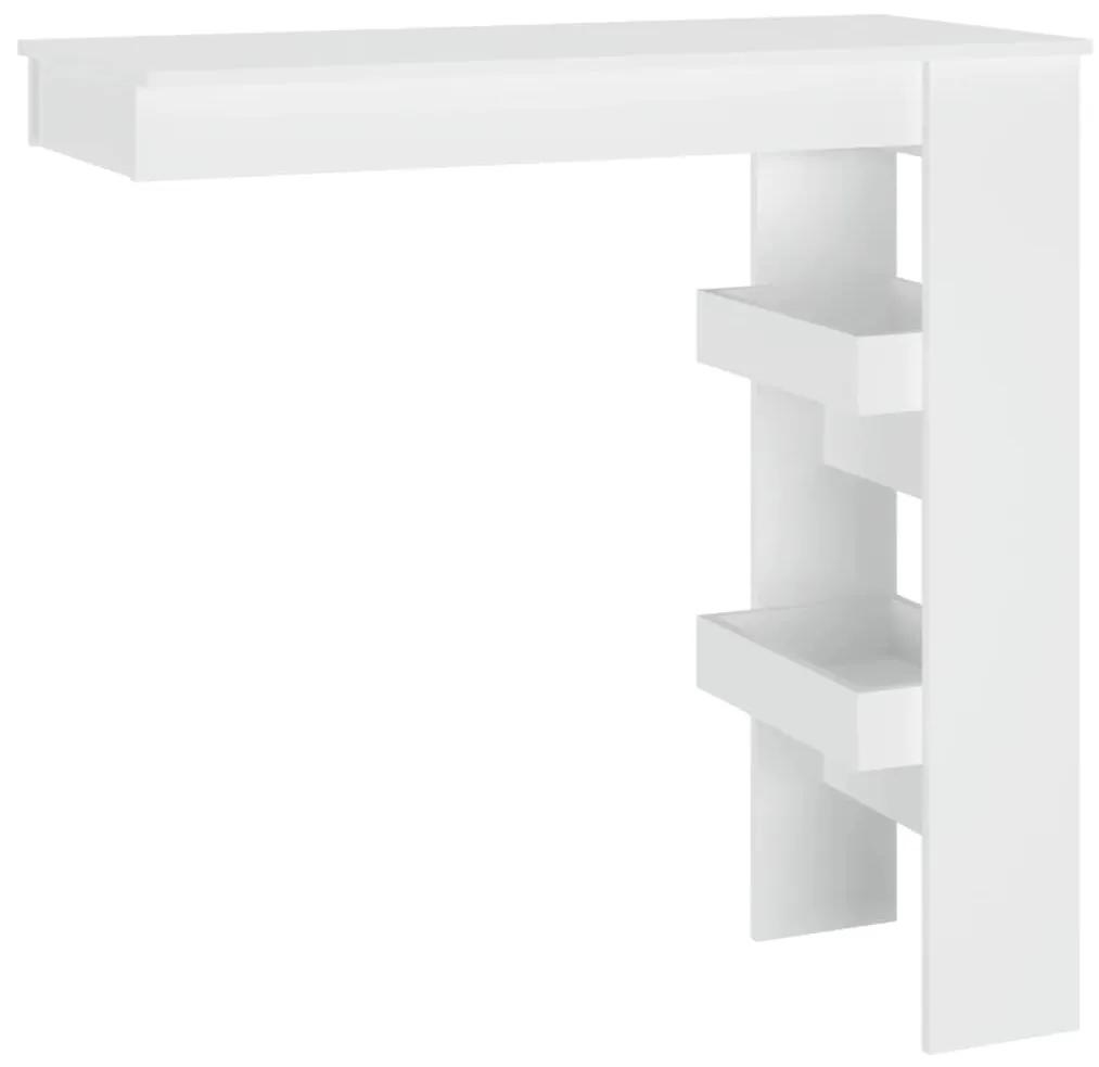 vidaXL Nástěnný barový stolek bílý 102x45x103,5 cm kompozitní dřevo