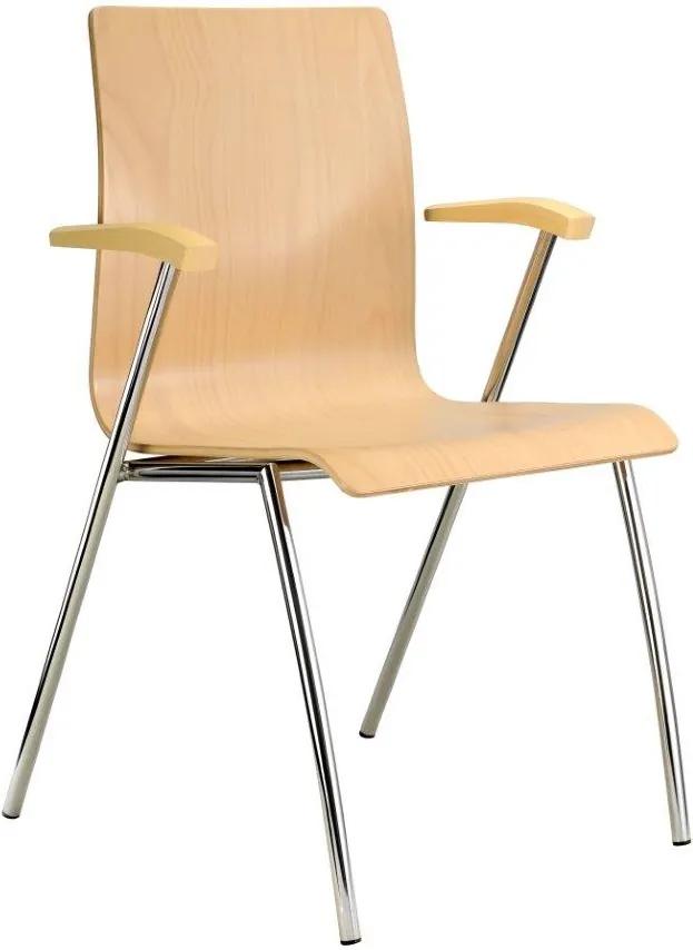 Konferenční židle Ibis bez čalounění + područky