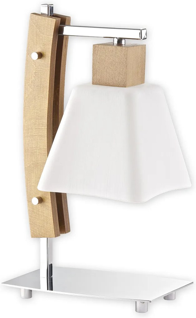 Dreno stolní lampa 1 žár. / dřevo (dąb) + chrom