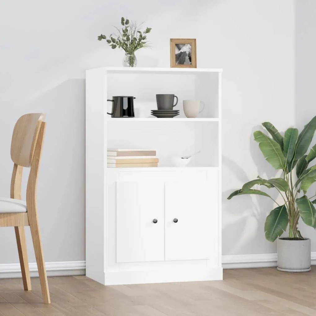 Fionshop 263905424 Skříň highboard bílá 60 x 35,5 x 103,5 kompozitní dřev