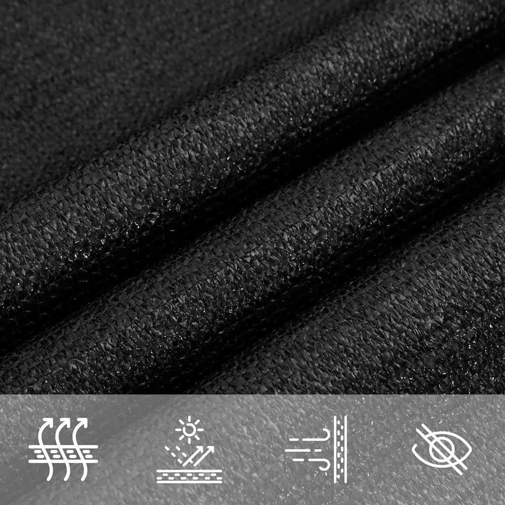 Stínící plachta 160 g/m² černá 3,6 x 3,6 x 3,6 m HDPE 311748