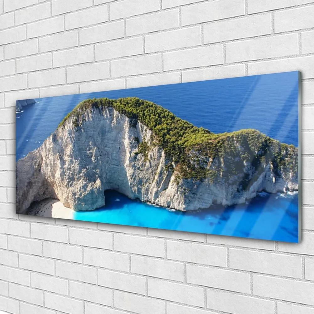 akrylový obraz Skály Moře Krajina 125x50 cm