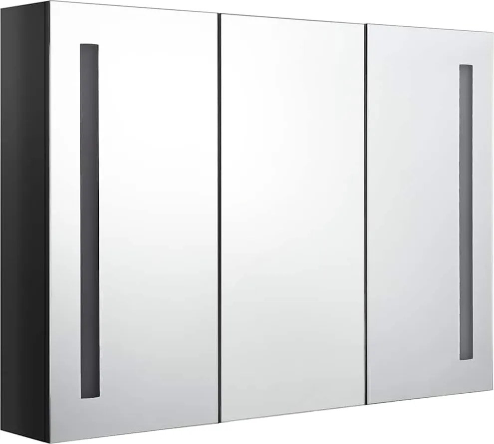 LED koupelnová skříňka se zrcadlem 89 x 14 x 62 cm zářivě černá 326526