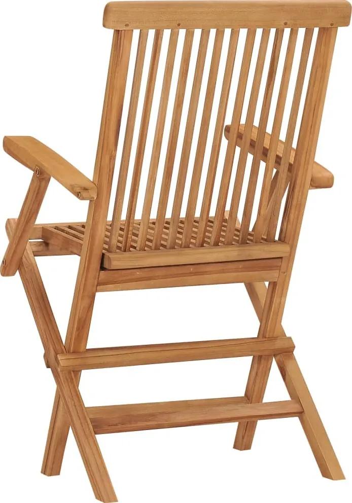 vidaXL Skládací zahradní židle 4 ks masivní teakové dřevo [3096593]