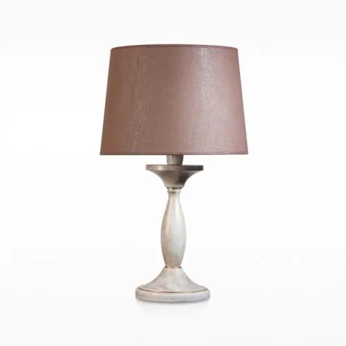 Light for home - Stolní lampa se hnědým stínítkem 30100 "Gefest", 1x60W, E27, bílá, zlatá