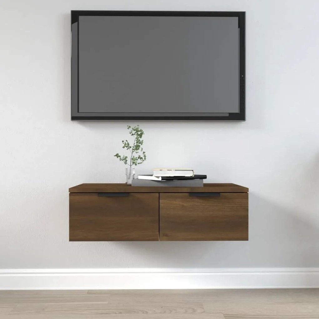 Nástěnná Skříňka Hnědý Dub 68 X 30 X 20 Cm Kompozitní Dřevo
