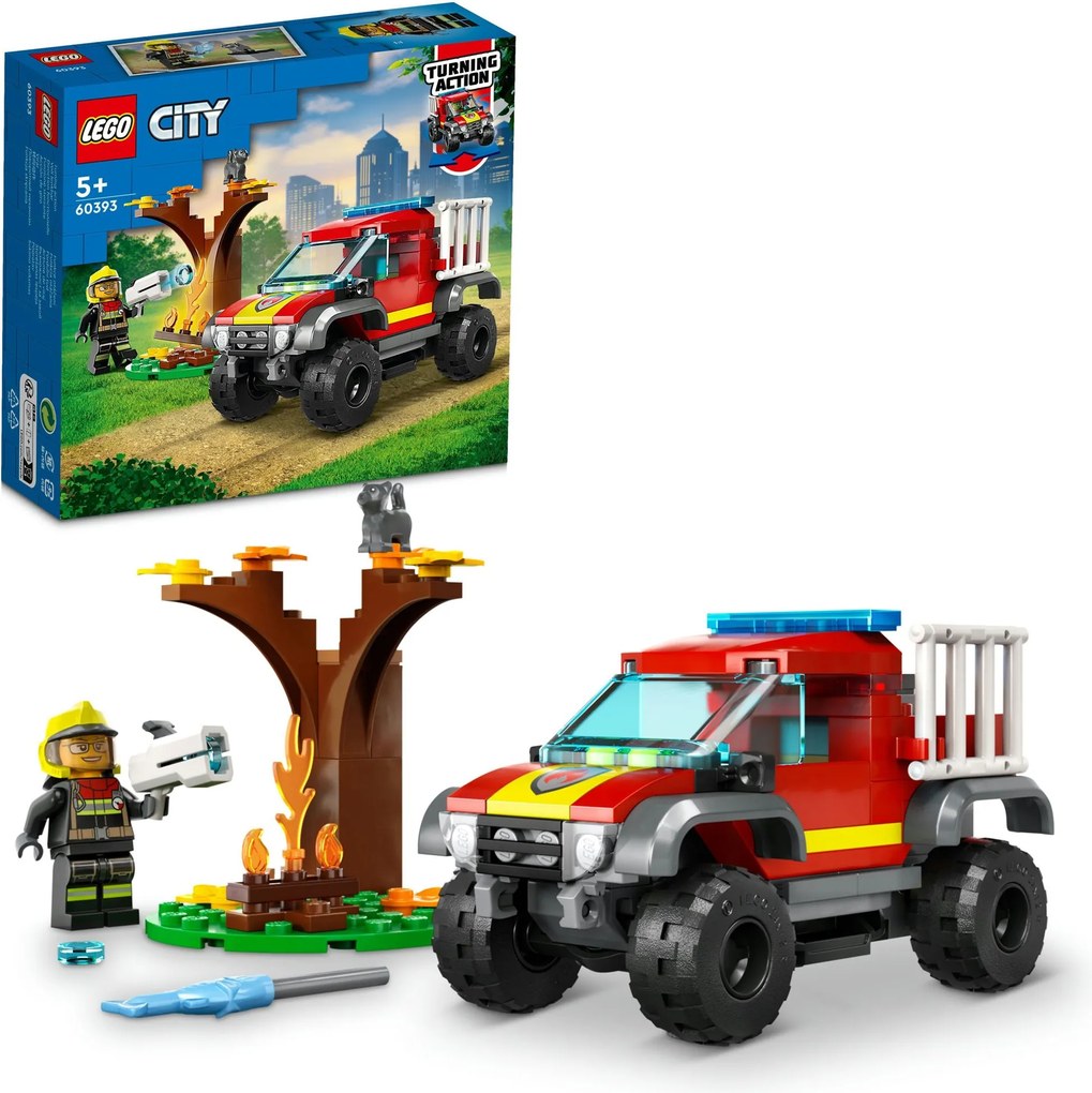Lego stavebnice lego city 60393 hasičský tereňák 4x4