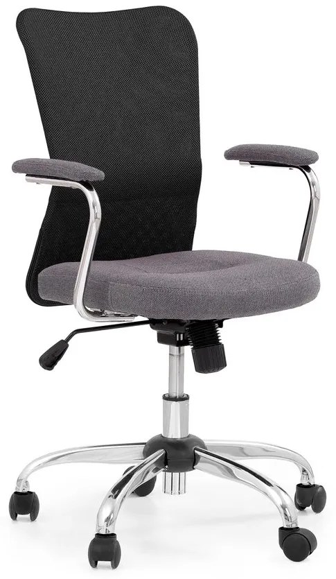 Halmar Dětská síťovaná židle Andy, šedá/černá