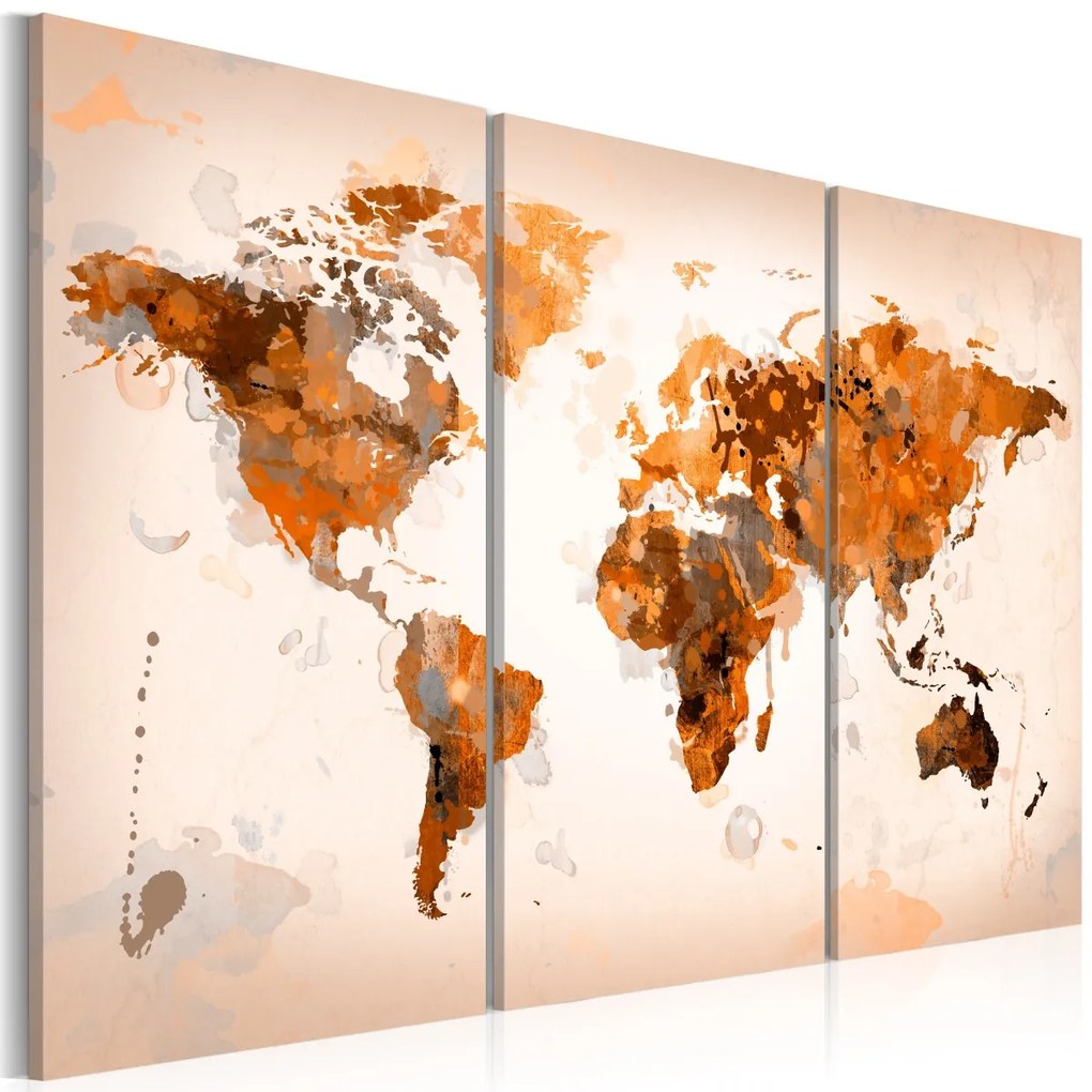 Obraz - Map of the World - Desert storm - triptych - 120x80