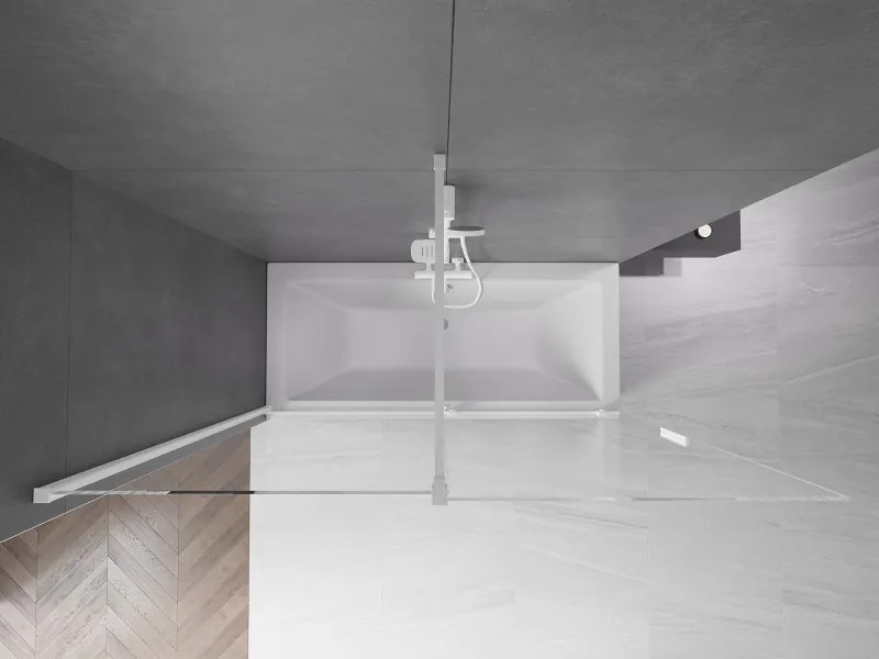 Mexen Velar, 2-křídlová posuvná vanová zástěna 180 x 150 cm, 8mm čiré sklo, bílý profil, 896-180-000-01-20