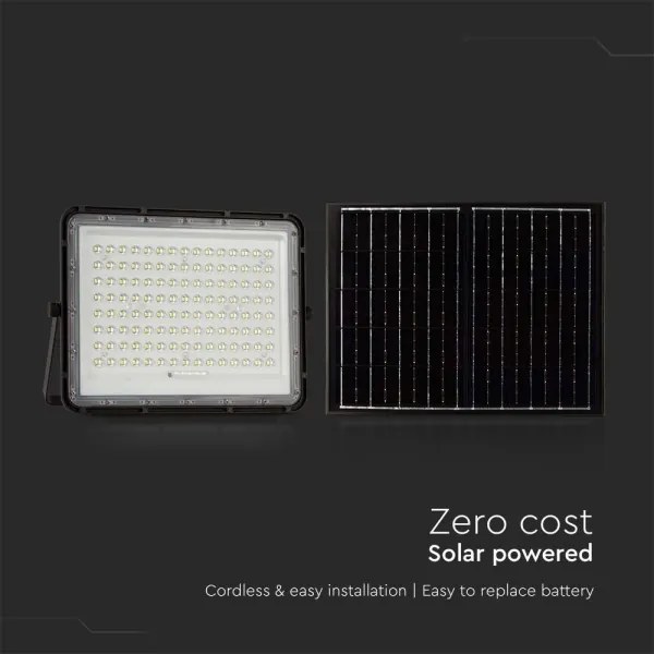 LED Venkovní solární reflektor LED/20W/3,2V 6400K černá + DO