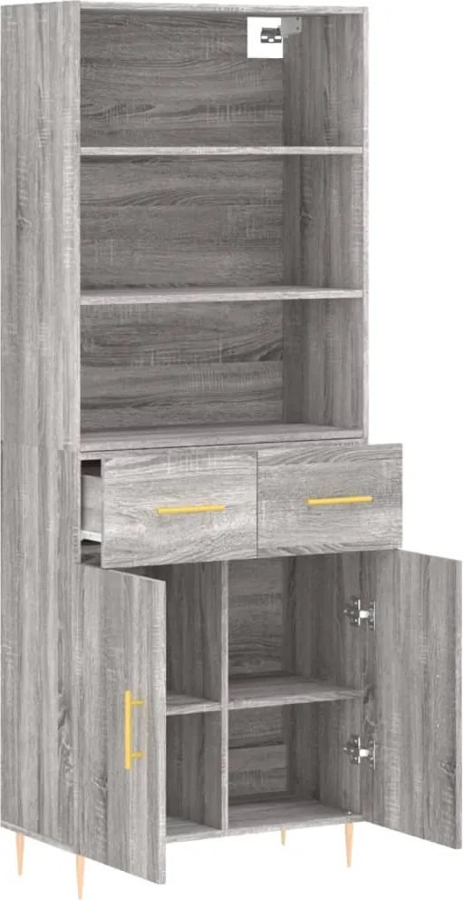 Skříň highboard šedá sonoma 69,5 x 34 x 180 cm kompozitní dřevo 3200511