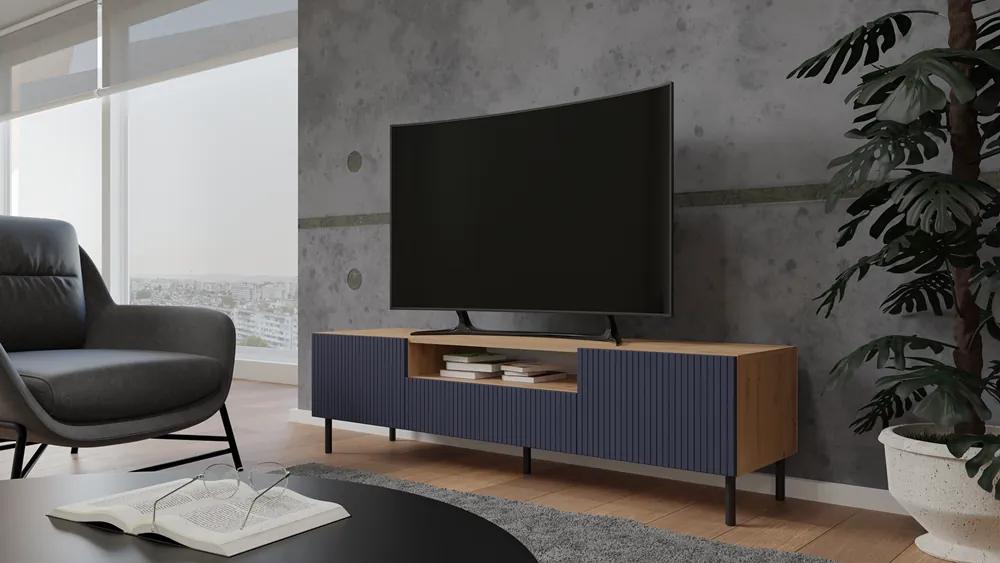 Televizní stolek KAMA SLIM 2D1S artisan/modrá