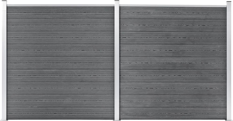 vidaXL Zahradní plot WPC 353 x 186 cm šedý